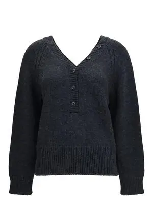 Our Legacy Country Henley Merino Cardigan - Gray
