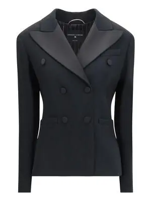 ERMANO SCERVINO Ermanno Scervino Double-breasted Tuxedo Jacket - Black