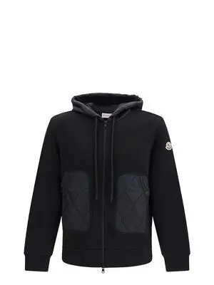 Moncler Hooded Zip-up Sweatshirt - Black