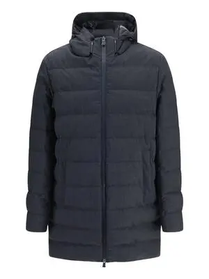 Herno Long Padded Hooded Jacket - Gray