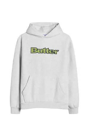 BUTTER GOODS Ripstop Logo Applique Hoodie - Ash