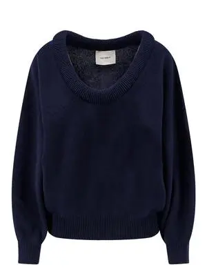 LISA YANG Doria Sweater With Wide Neckline - Blue