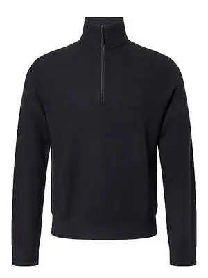 Veilance Half-zip Conic Knit Wool Jumper - Black