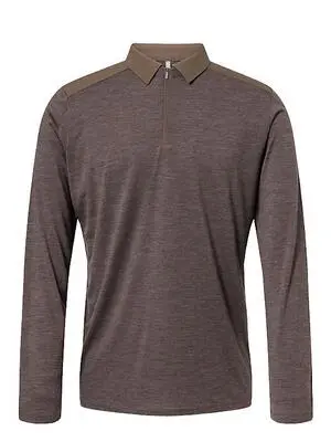 Veilance Contrast Frame Polo Wool-blend Top - Sable