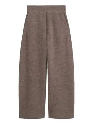 Cos Boiled Wool-blend Barrel-leg Pants Beige