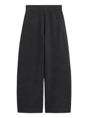 Cos Boiled Wool-blend Barrel-leg Pants Gray