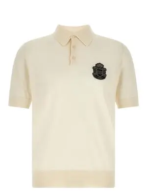 Dolce & Gabbana Dg' Patch Polo Shirt - White