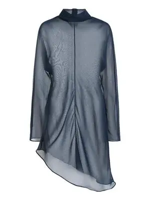 SLOAN Exclusive Wave Chiffon Turtleneck Tunic - Blue