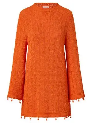 ROAME Divina Cotton-blend Mini Dress - Orange