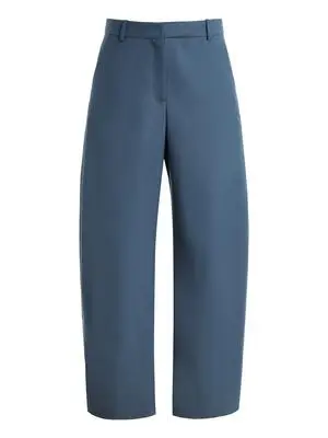 SLOAN Exclusive Wool Barrel-leg Pants - Blue