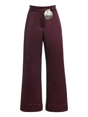 SLOAN Exclusive Belted Twill Flared-leg Pants - Purple