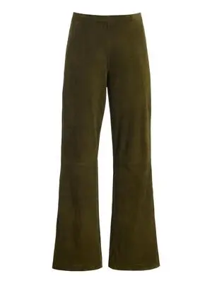 SLOAN Exclusive Suede Low-rise Flared-leg Pants