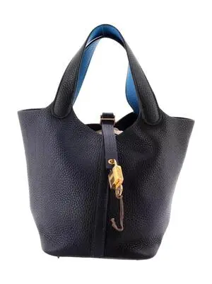 HERMÈS Picotin Lock Bag Tricolor Clemence Pm Bucket Bag