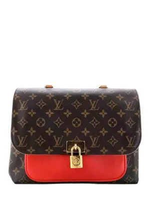 LOUIS VUITTON Marignan Handbag Monogram Canvas With Leather Shoulder Bag - Red
