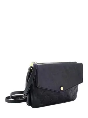 LOUIS VUITTON Twice Handbag Monogram Empreinte Leather Crossbody Bag - Black