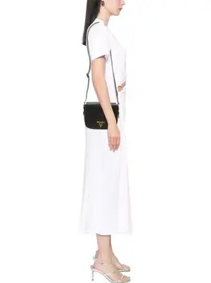 Prada 2020-2026 Saffiano Flap Crossbody Bag - Black
