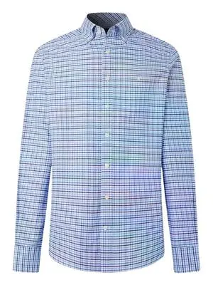 HACKETT  Gingham-check Button-down Shirt - Blue