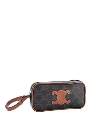 Celine Cuir Triomphe Camera Shoulder Bag Triomphe Coated Canvas With Leather Small Crossbody Bag - Brown