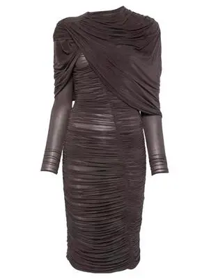 MAGDA BUTRYM Ruched Draped-detail Midi Dress