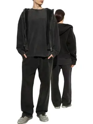ENTIRE STUDIOS Faded-effect Zip-up Hoodie - Black