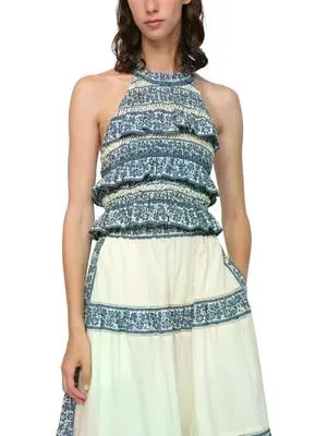 SEA Arlo Floral-print Ruffled Top