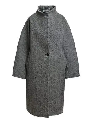 Essentiel Antwerp Kabala Herringbone-pattern Coat - Grey