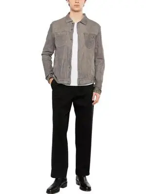GIORGIO BRATO Washed Leather Jacket - Grey
