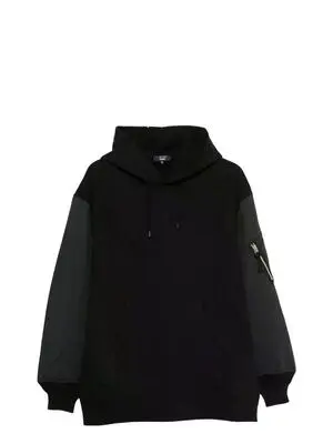 Comme Des Garçons Zip-pocket Panelled Hoodie - Black