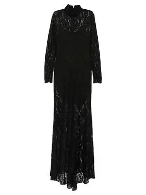 ALESSANDRO LEGORA Lace-overlay Maxi Dress - Black