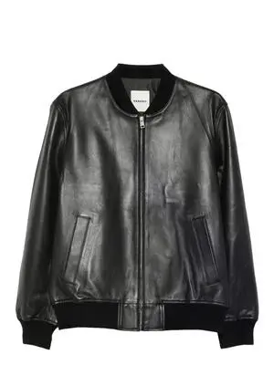 Sandro Zip-up Leather Jacket - Black