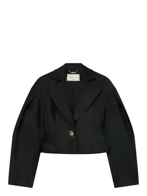 Blumarine Balloon-sleeve Cropped Jacket - Black