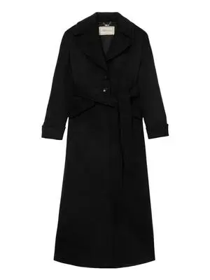 Blumarine Belted Button-up Coat - Black