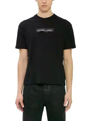 44 LABEL GROUP Burnt Label Logo-patch Graphic-print T-shirt - Black