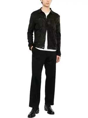 GIORGIO BRATO Crinkled Leather Jacket - Black