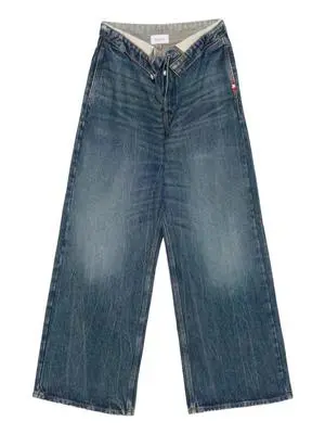 AMISH SUPPLIES Fold-over Wide-leg Jeans - Blue