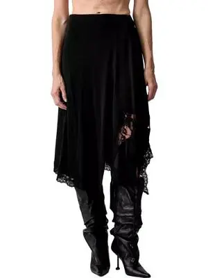 VETEMENTS Lace-trim Asymmetric Midi Skirt