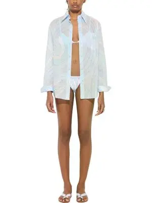Emilio Pucci Iride Print Muslin Shirt - Blue