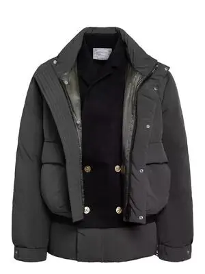 Sacai Padded Panelled Jacket Grey