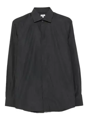 Caruso Concealed-front Shirt - Black
