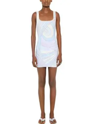 Emilio Pucci Iride Print Jersey Mini Dress - Blue