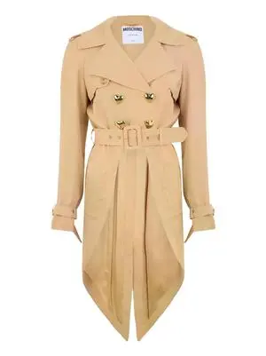 Moschino Double-breasted Heart-button Coat - Neutrals