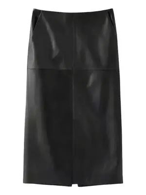 ALMADA LABEL Leather Panelled Midi Skirt