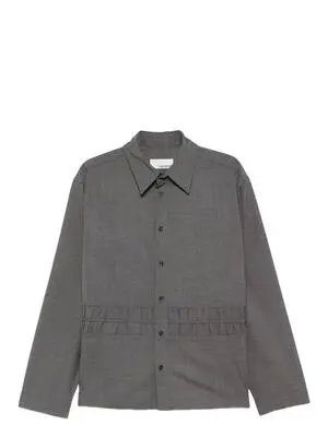 SAGE NATION Fossil Ruched-detail Shirt - Grey