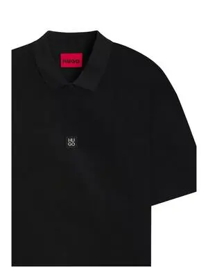 Hugo Logo-plaque Polo Shirt - Black