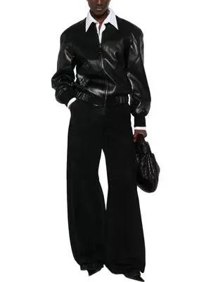 THE FRANKIE SHOP Alena Faux-leather Bomber Jacket - Black