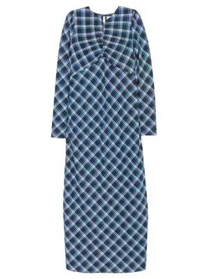 DÔEN Begonia Plaid-print Maxi Dress - Blue