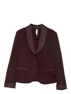 Imperial Shawl-lapel Button-up Blazer - Purple