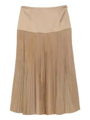 Imperial Pleated Panelled Midi Skirt - Neutrals