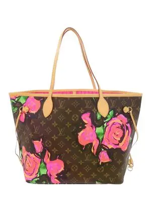 LOUIS VUITTON 2009 Monogram Roses Neverfull Mm Tote Bag - Brown