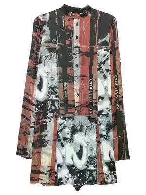 JEAN PAUL GAULTIER 1990s Graphic-print Mini Dress - Black